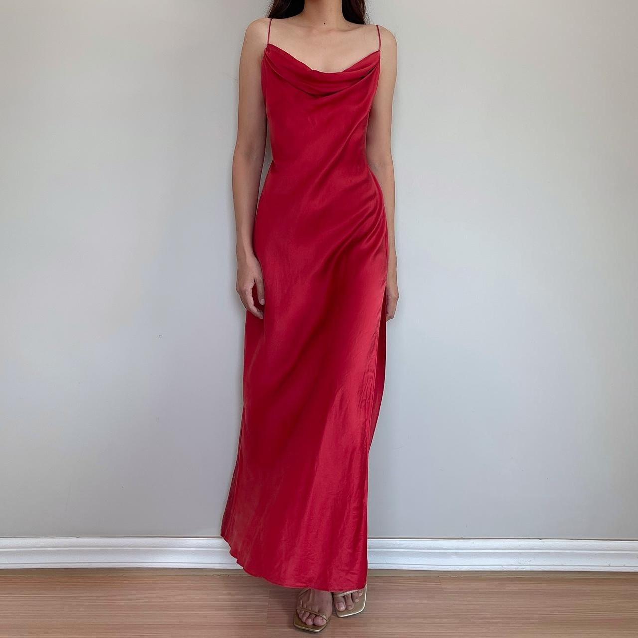 Vintage Victorias Secret Red Silk Gown Size M Fits Depop