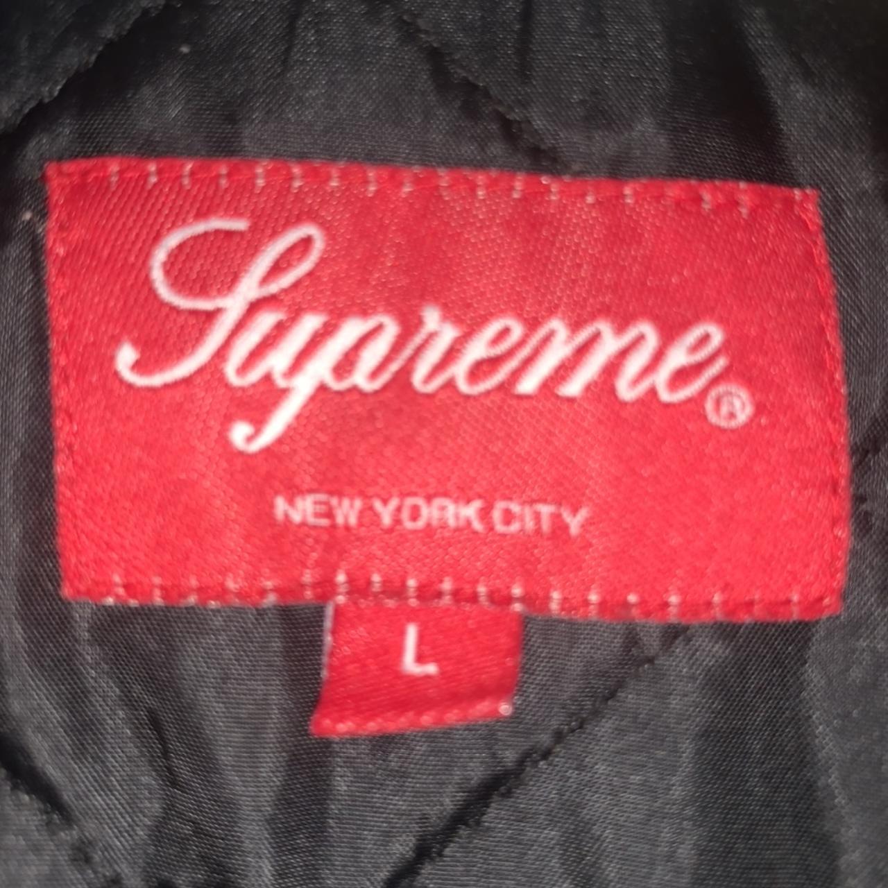 100% Authentic Supreme black and white plaid jacket - Depop