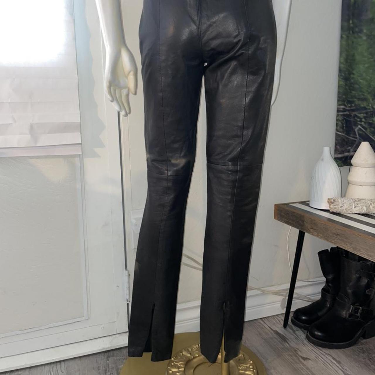 Vintage Vero Moda real leather Lucy pants High... - Depop