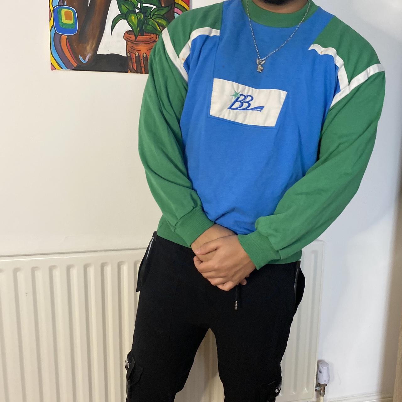 Puma Men's Green and Blue Jumper | Depop