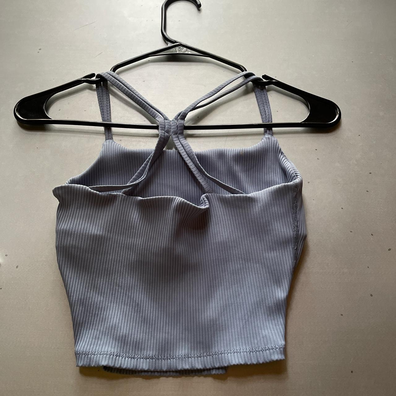 Fabletics Women's Blue Crop-top | Depop