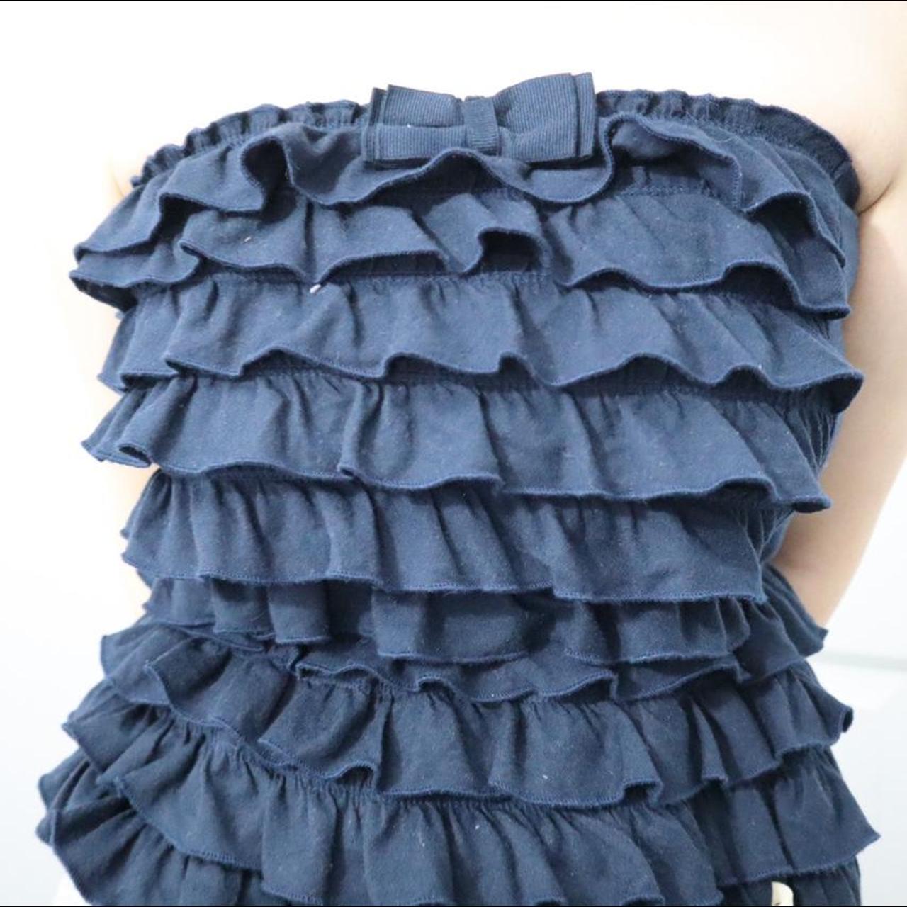 Ruffle Tube Top with a bow in front. Super cute!... - Depop