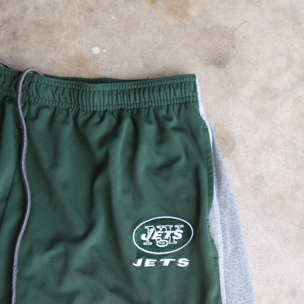 Vintage Y2k NFL New York Jets Green and Grey Pants... - Depop