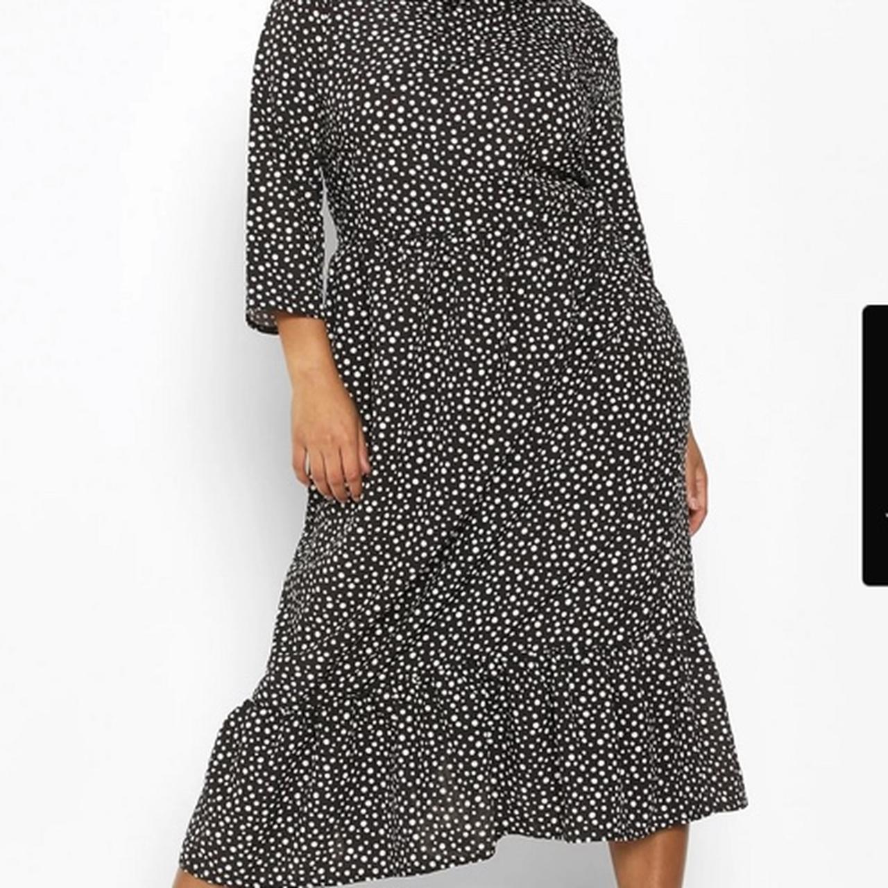 Boohoo Women's Black and White Dress | Depop