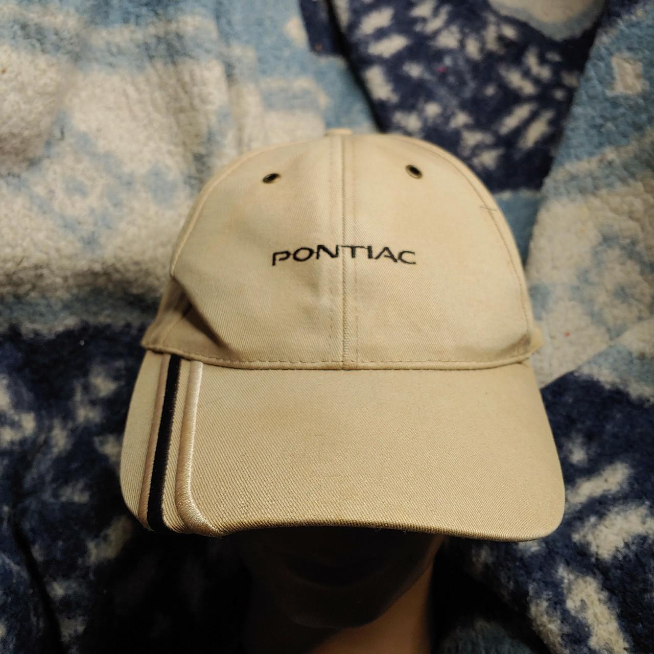 Embroidered khaki colored PONTIAC baseball style hat... - Depop