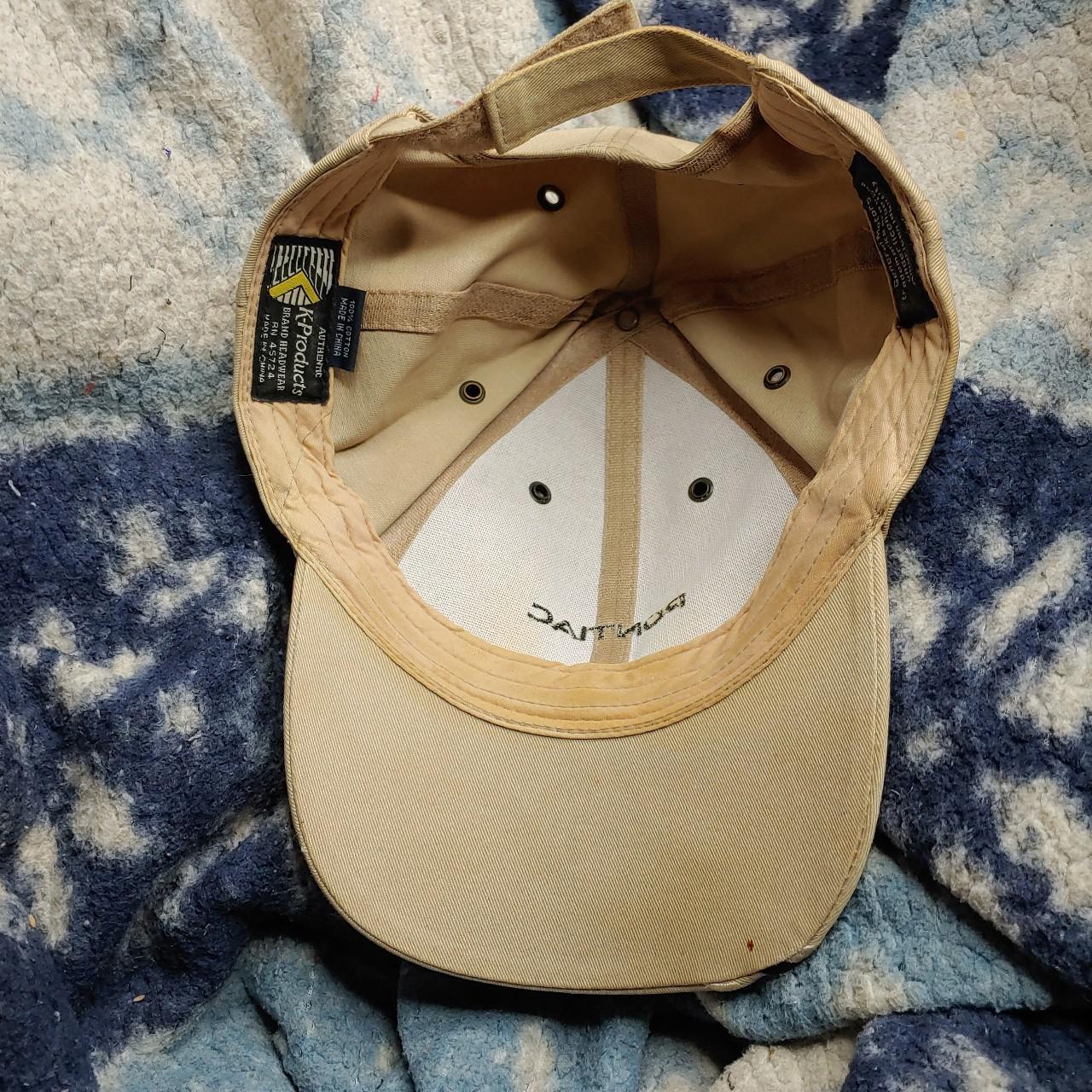 Embroidered khaki colored PONTIAC baseball style hat... - Depop