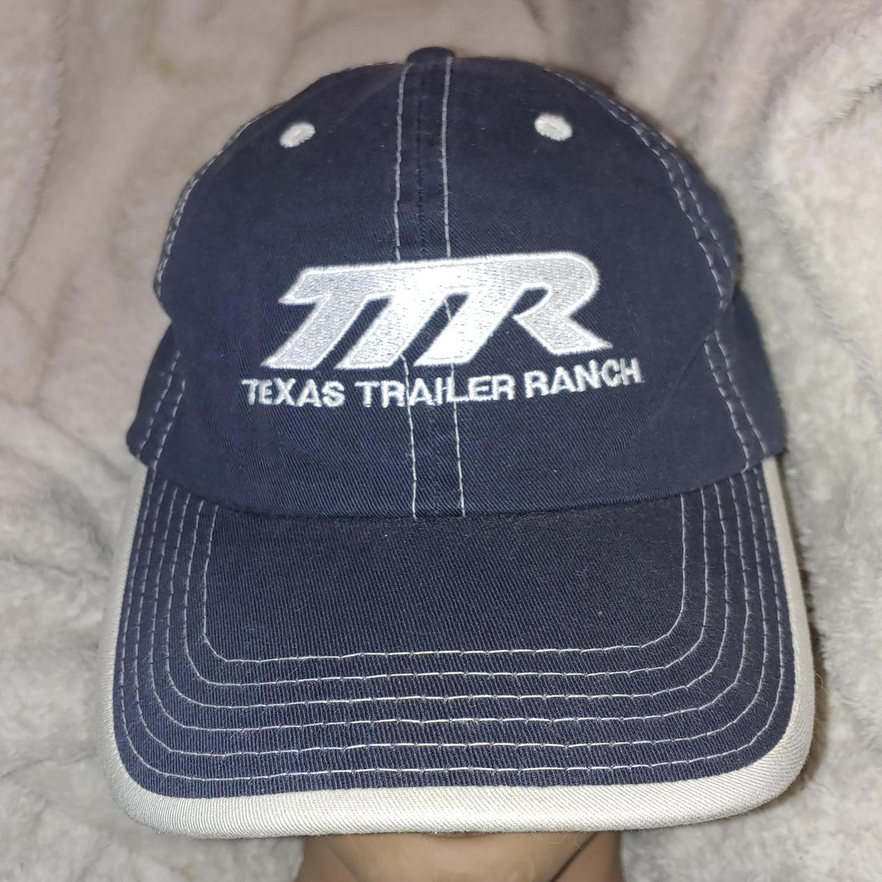Embroidered blue TEXAS TRAILER RANCH baseball style... - Depop