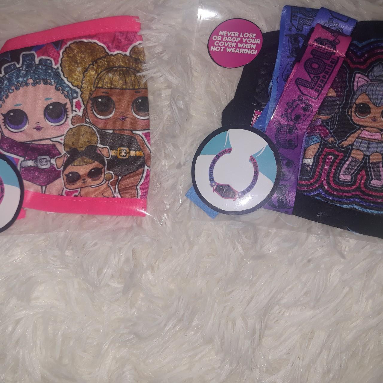 2 different LOL cute masks each with irs own stripe... - Depop