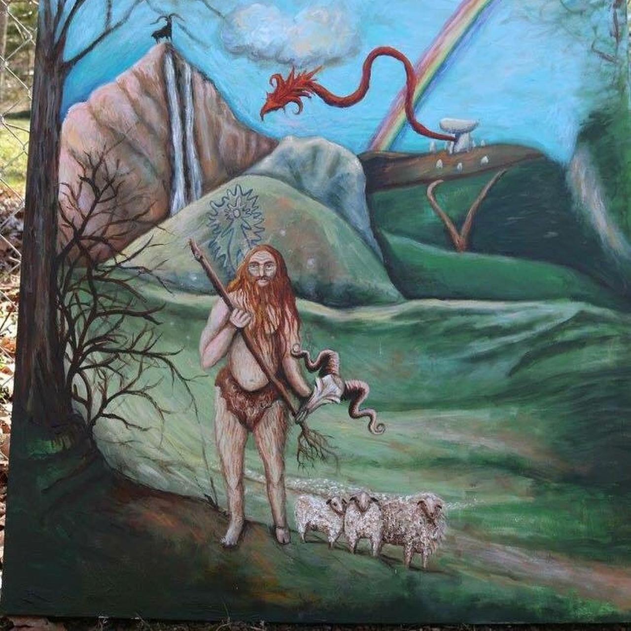 Basque myths large painting on canvas by Nefertara... - Depop