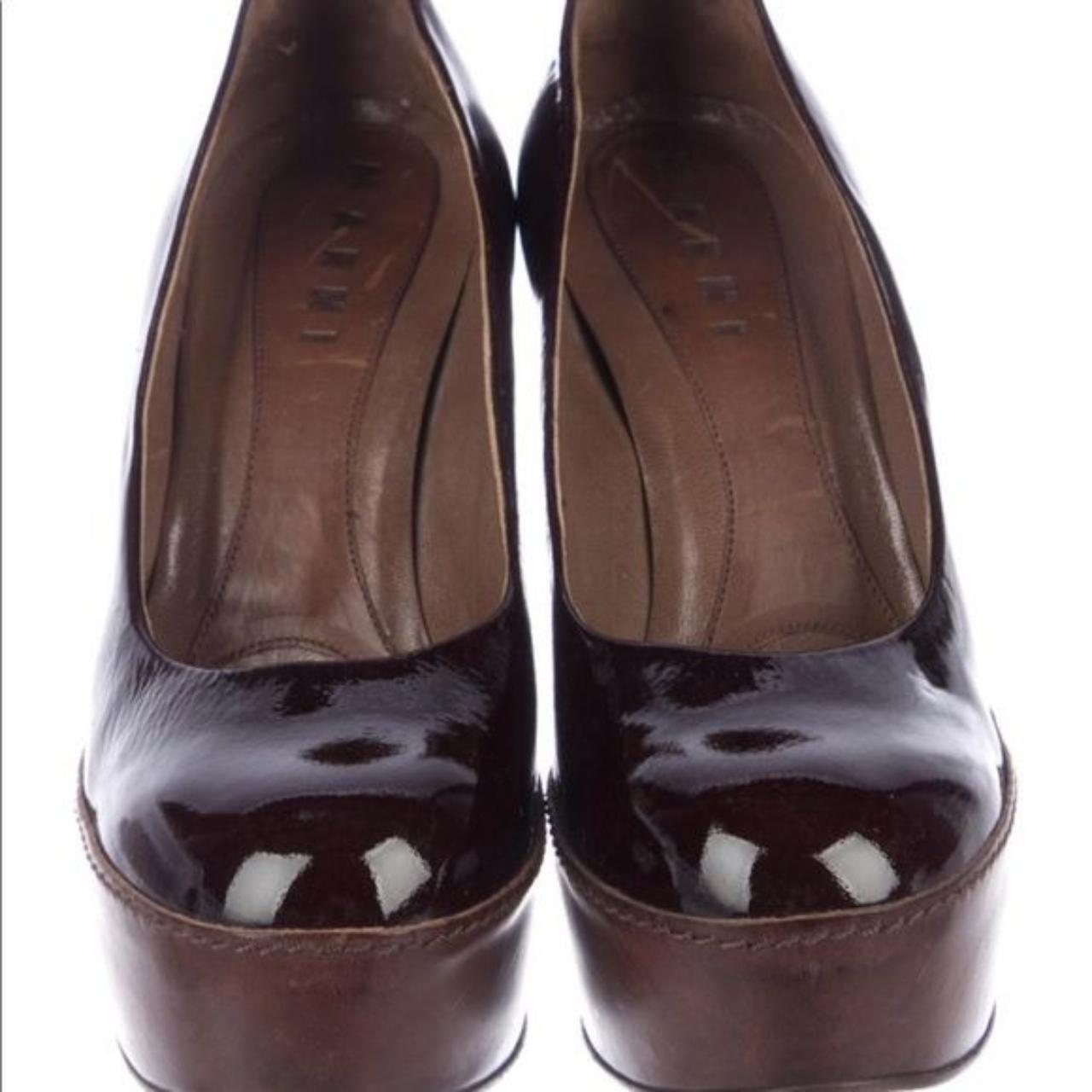 Gorgeous Marni Brown Patent Leather Platform... - Depop
