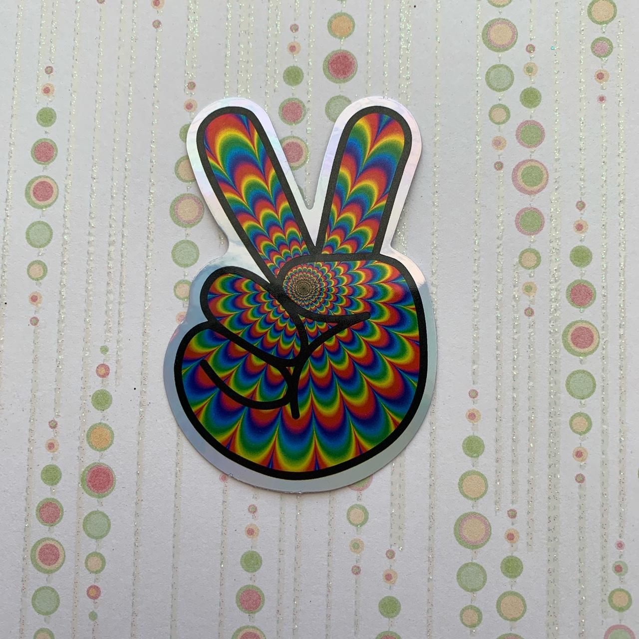 Peace Sign Iridescent Foil Sticker. Bundles are Buy... - Depop