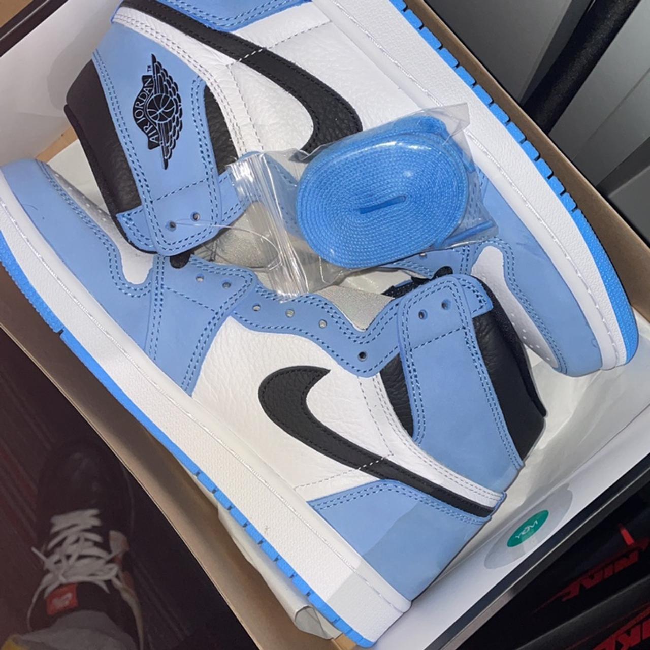 Jordan 1 unc/ university blue men size uk 6.5 7... - Depop