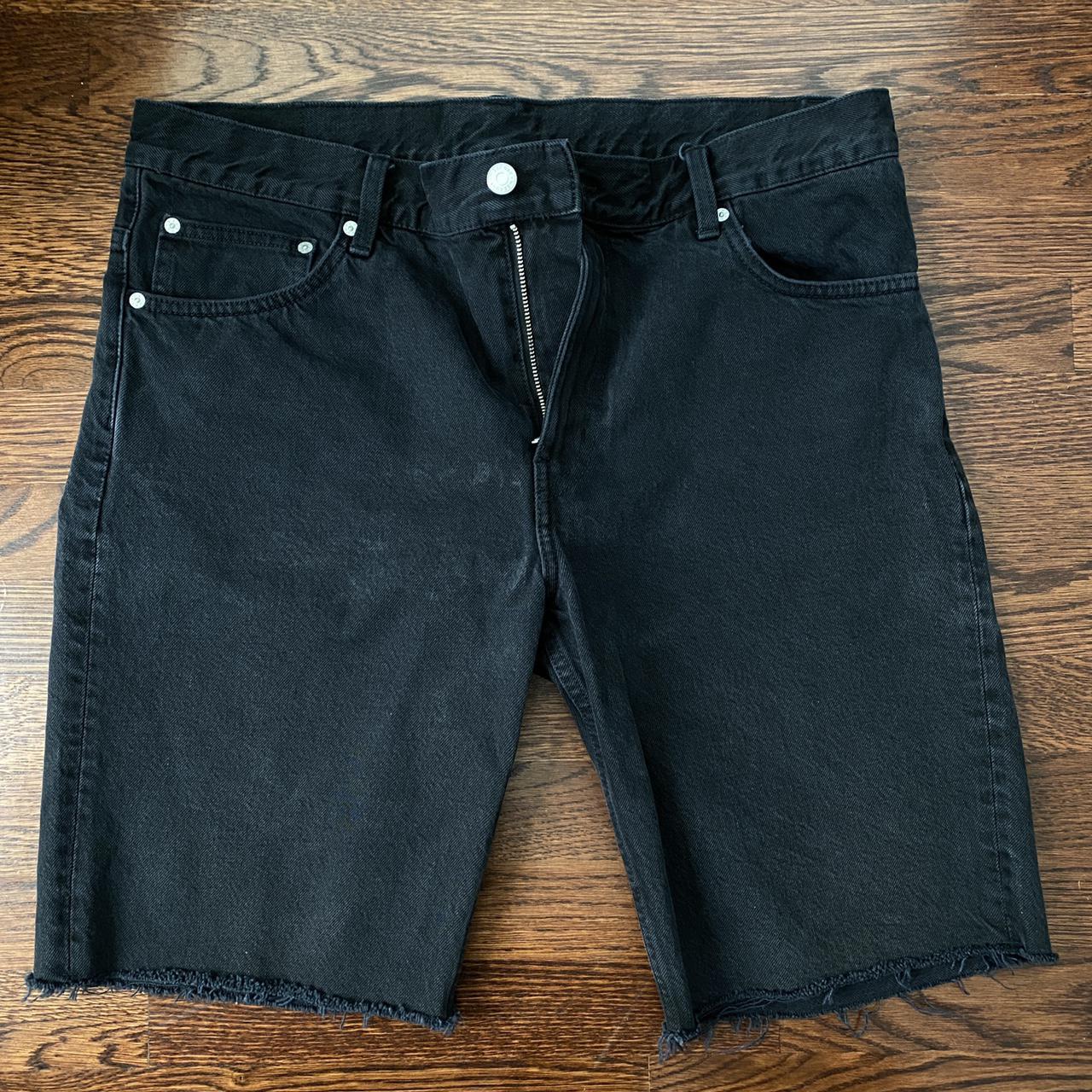 Weekday Sunday Black Cut off shorts Size 34... - Depop