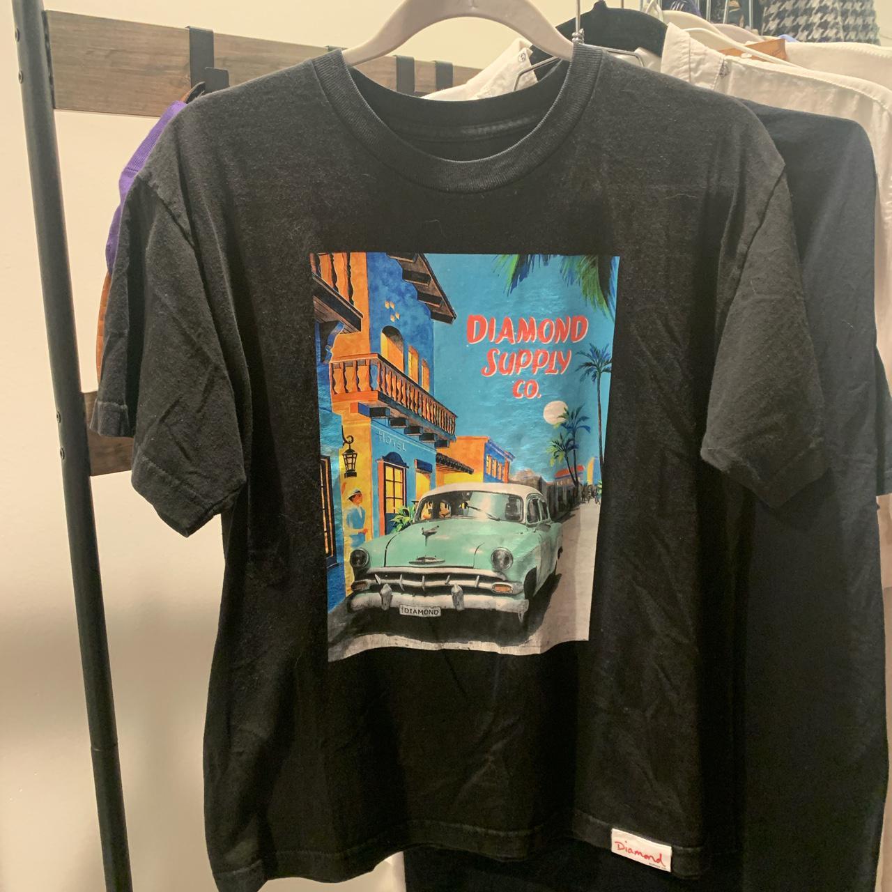 Diamond Supply Co. Women's Black and Blue Shirt | Depop