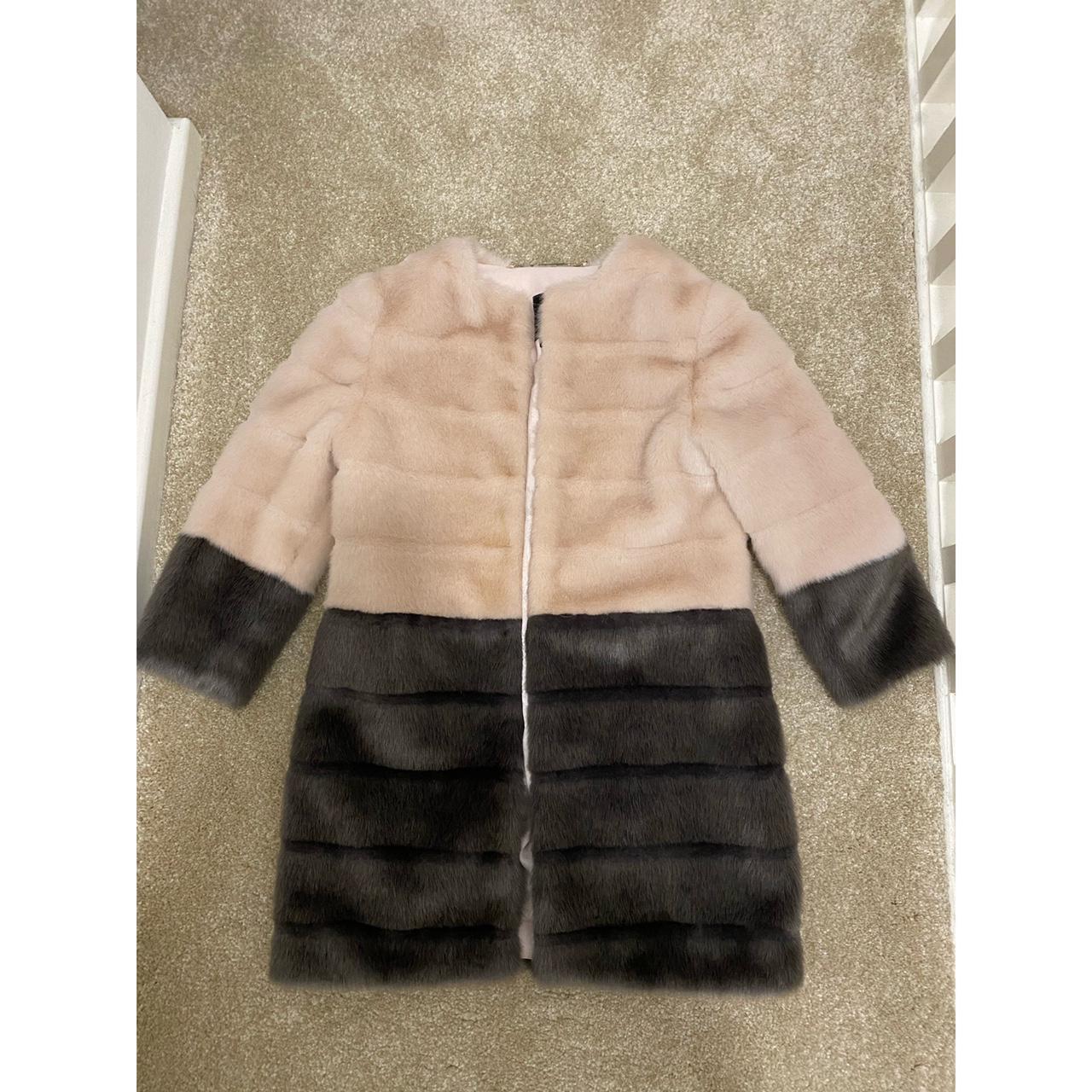 Ted baker colour block faux fur coat Size 1 In... | Depop