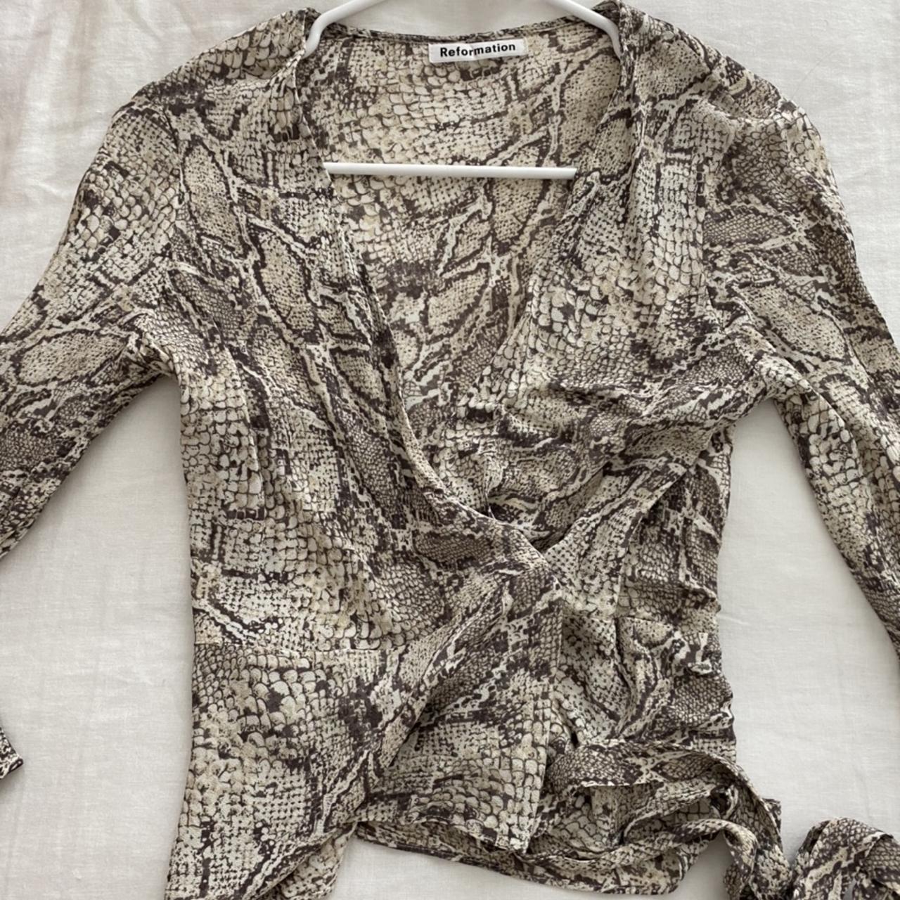 Reformation shirt! It has a small wrap around belt... - Depop