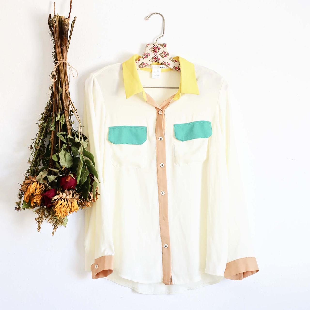 Ellison Ellison Ellison color block button up!! New... - Depop