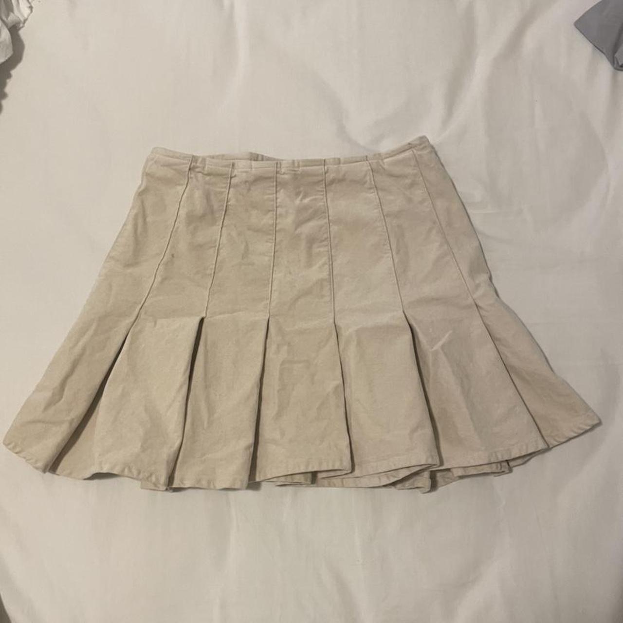 Super Cute Khaki Uniform Skirt Perfect For Cosplay Depop
