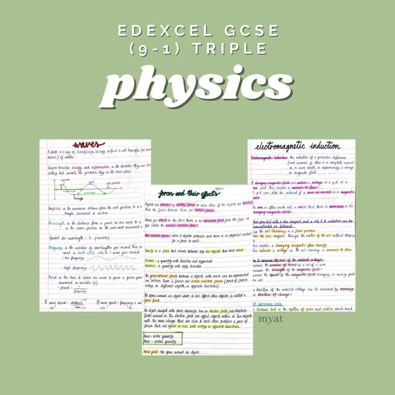 GRADE 9 GCSE EDEXCEL (9-1) PHYSICS REVISION NOTES -... - Depop