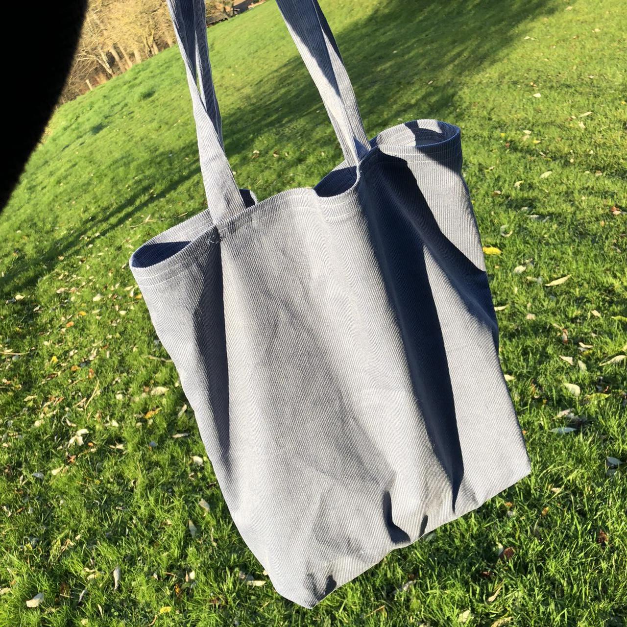 Extra Large gorgeous blue grey corduroy tote bag,... - Depop