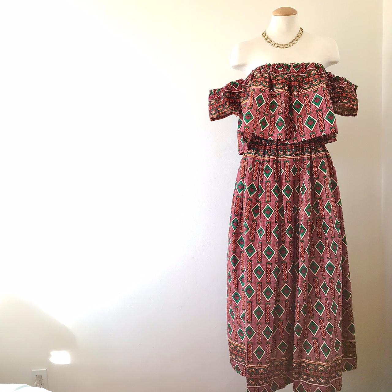 Afro Boho Maxi Skirt Set With Matching Off The Depop