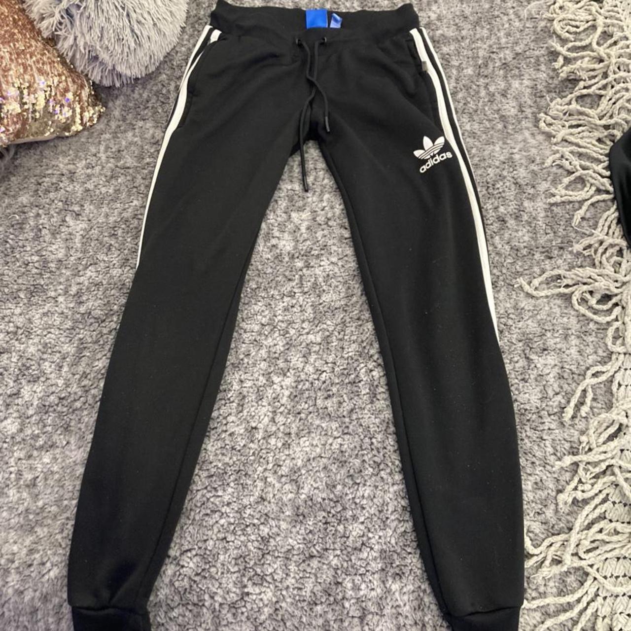 Full Adidas black original tracksuit set. Zip up top... - Depop