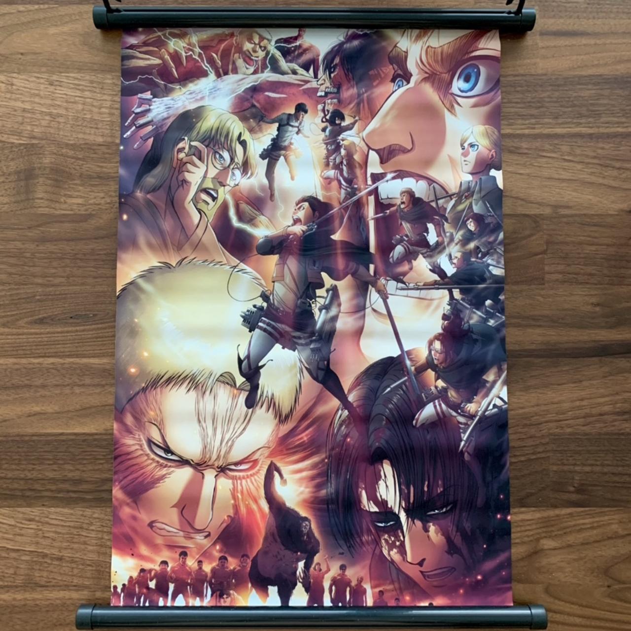 Attack on Titan Wall Scroll Anime Wall Hanging Print... - Depop