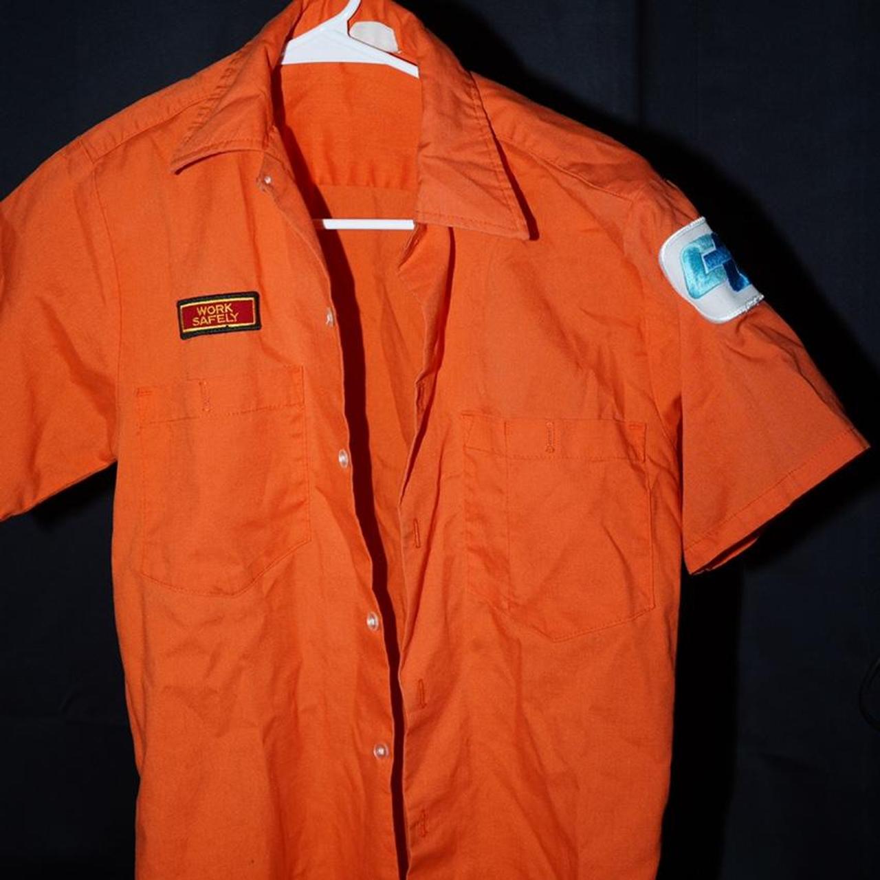 Transit worker safety shirt? I think? It’s orange... - Depop