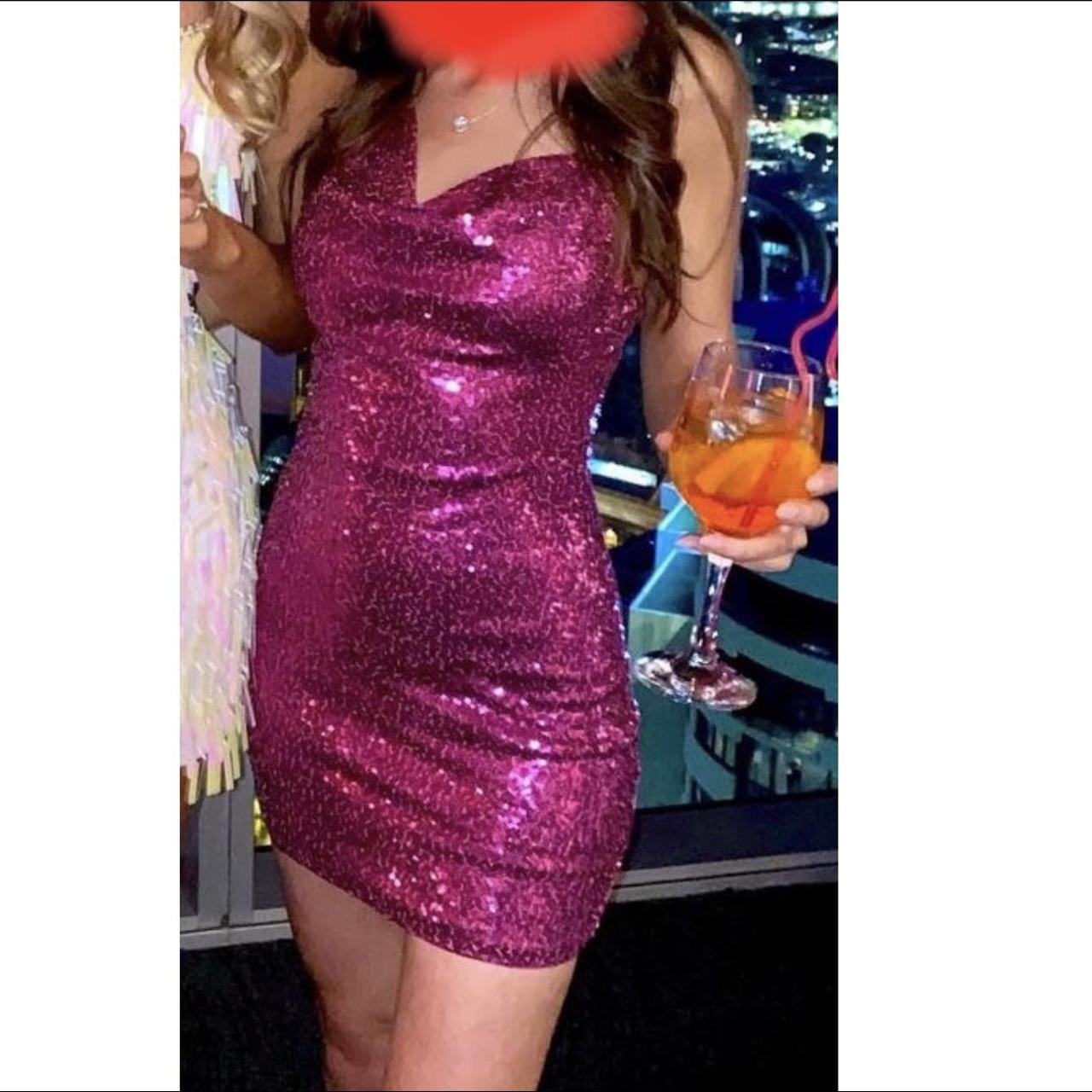 Hello Molly Sequin Mini Dress (Hot Pink) Bodycon... - Depop