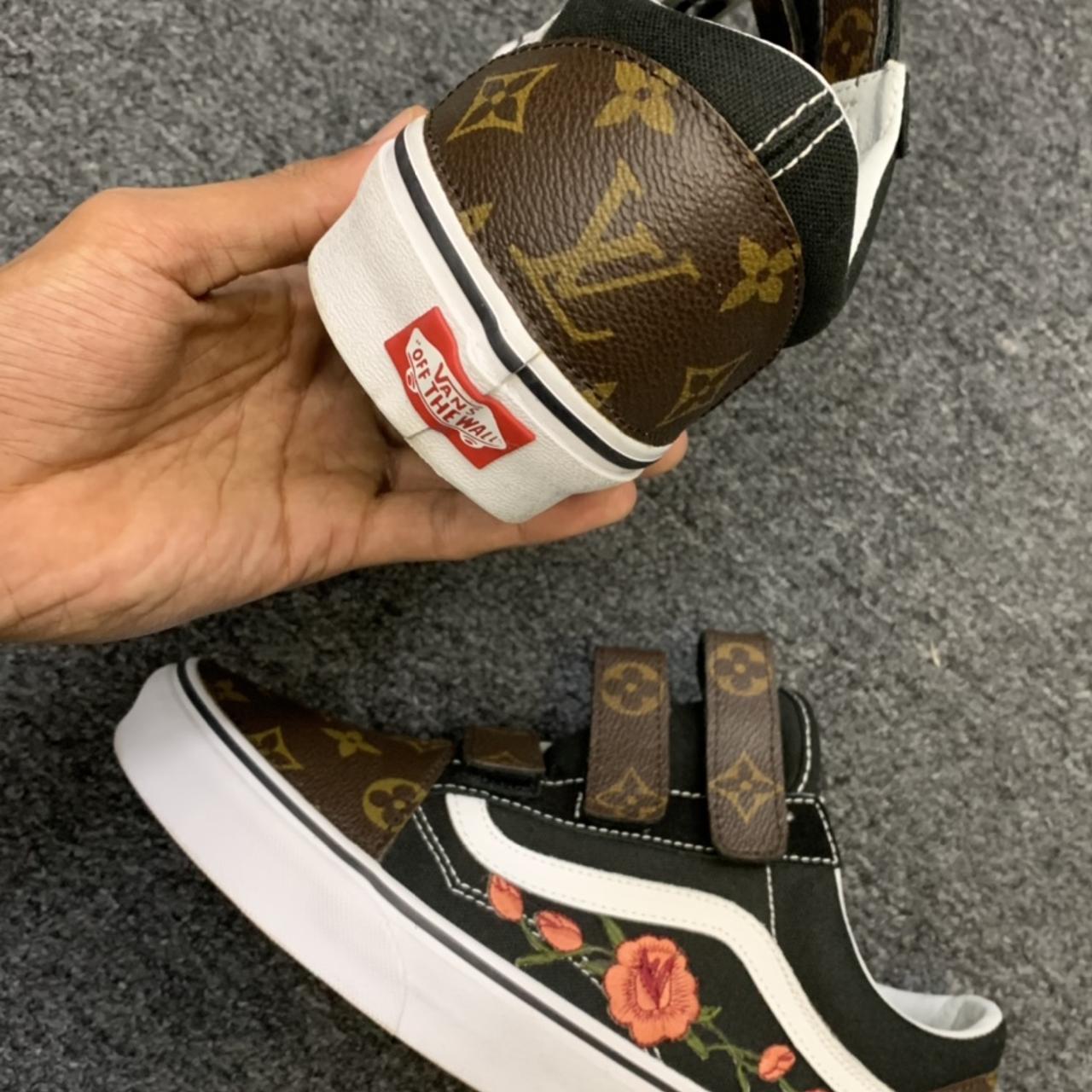 Authentic re-purposed Louis Vuitton x Vans low top... - Depop