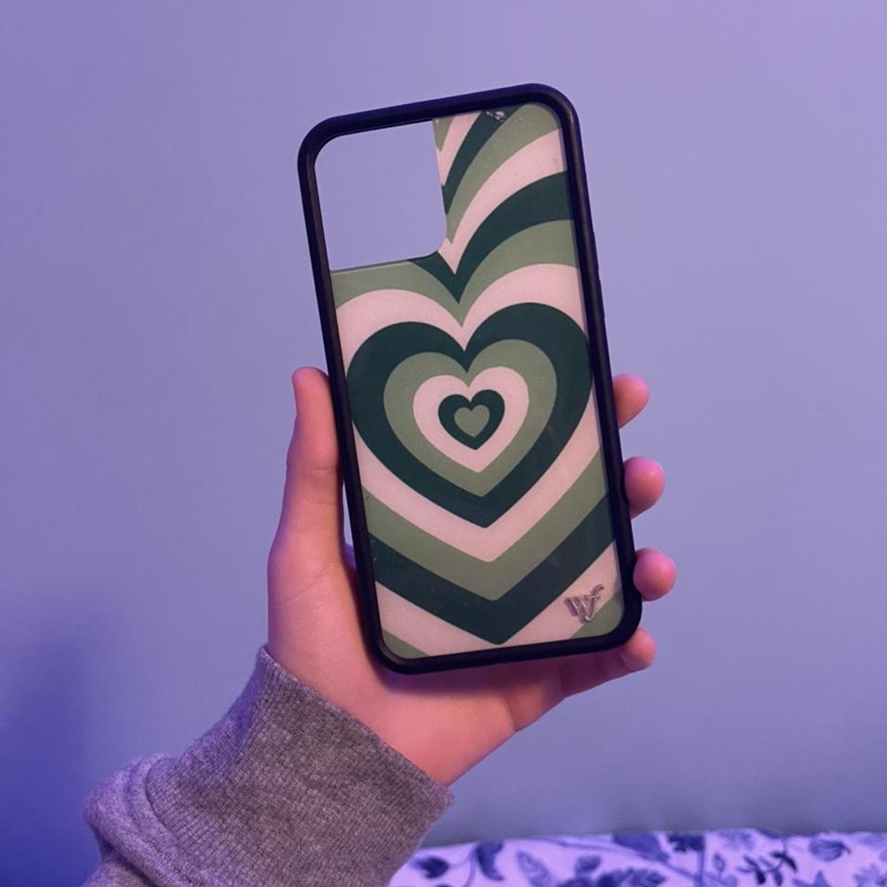 Wildflower green matcha latte heart phone case for... - Depop