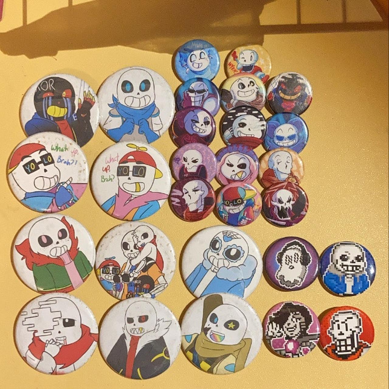 Undertale pin button lot! Made by various artists on... - Depop