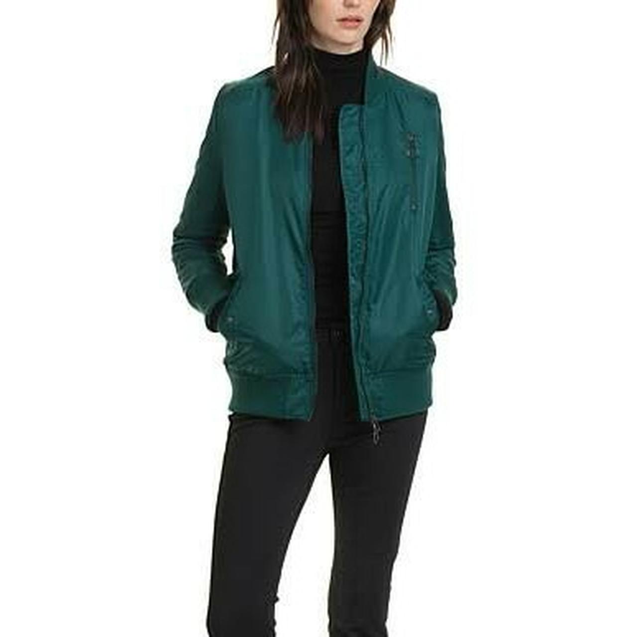 Country Road Satin Teal/emerald Bomber Jacket size... - Depop