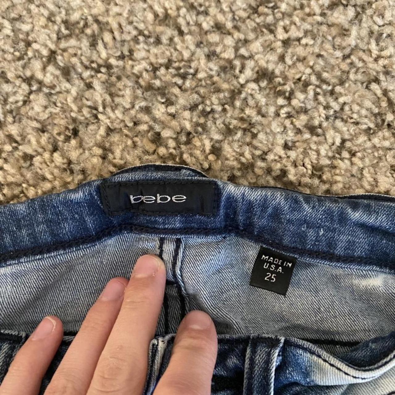 Super cute low waisted Bebe skinny jeans! Super cute... - Depop