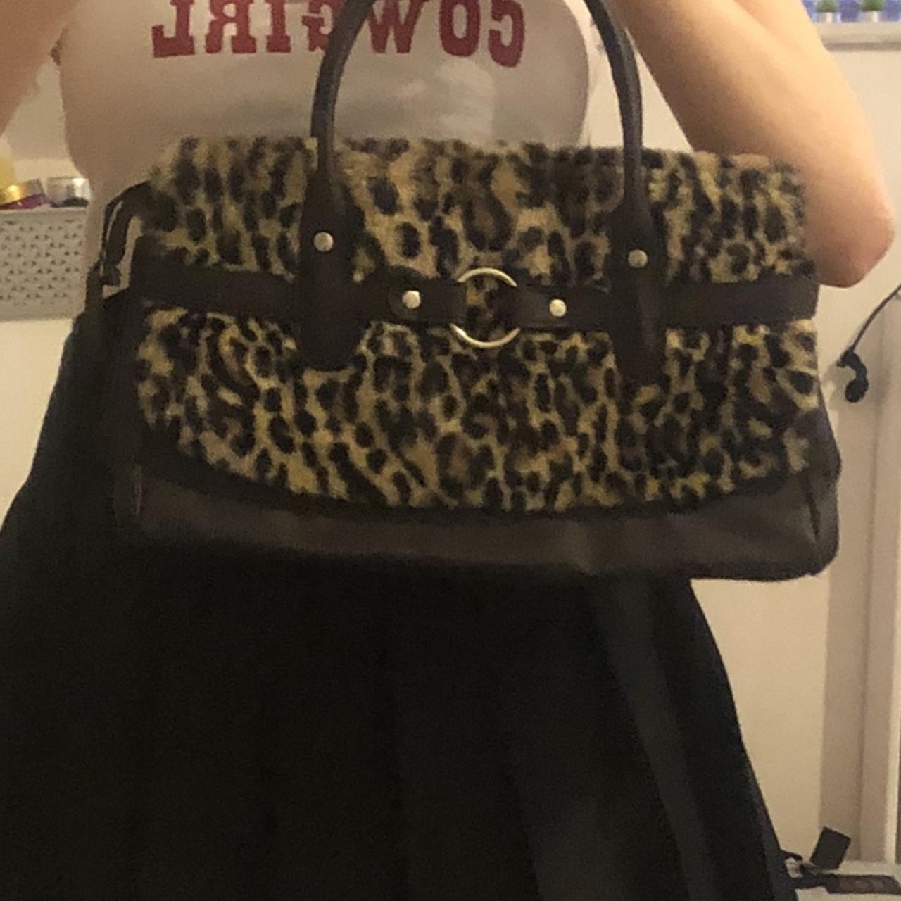 cutest vintage fluffy leopard print handbag... - Depop