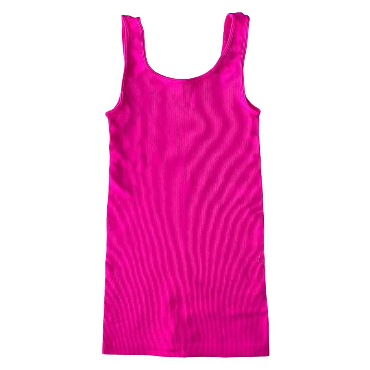 Hot Pink Stretchable Tank by Poof! Size... - Depop