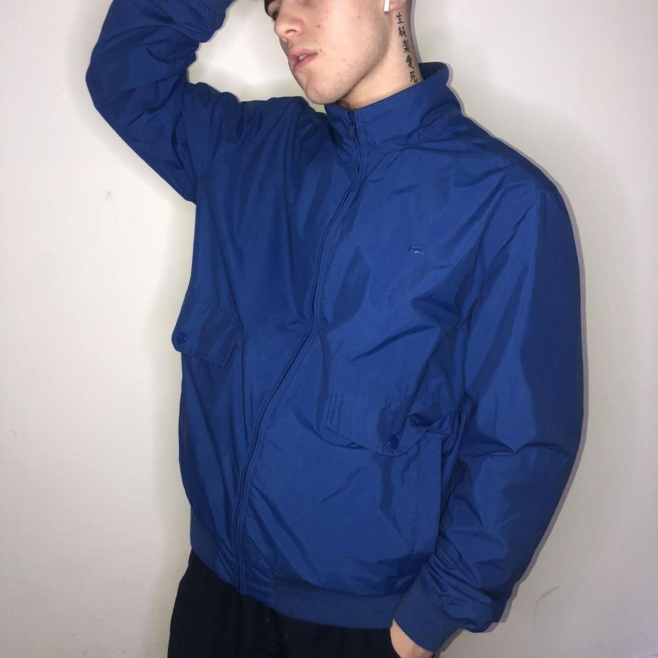 Lacoste Bomber Jacket Blue Size - S/M (depends on... - Depop