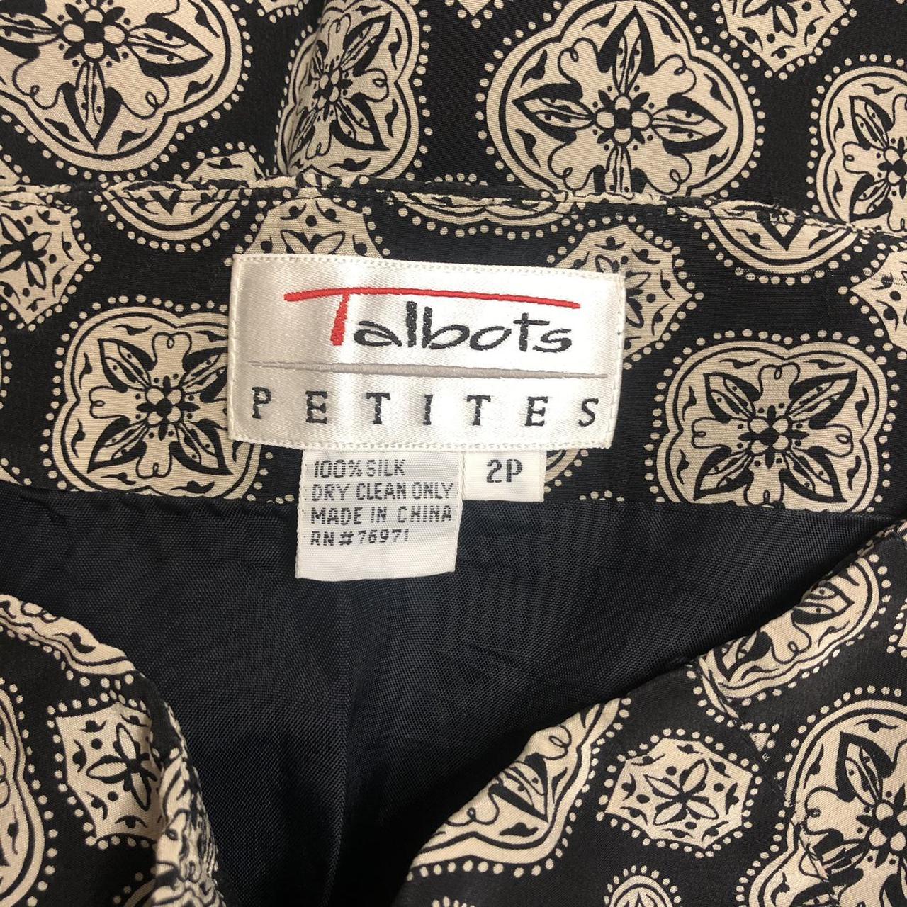 Vintage 90’s Talbots petites black and tan printed... - Depop