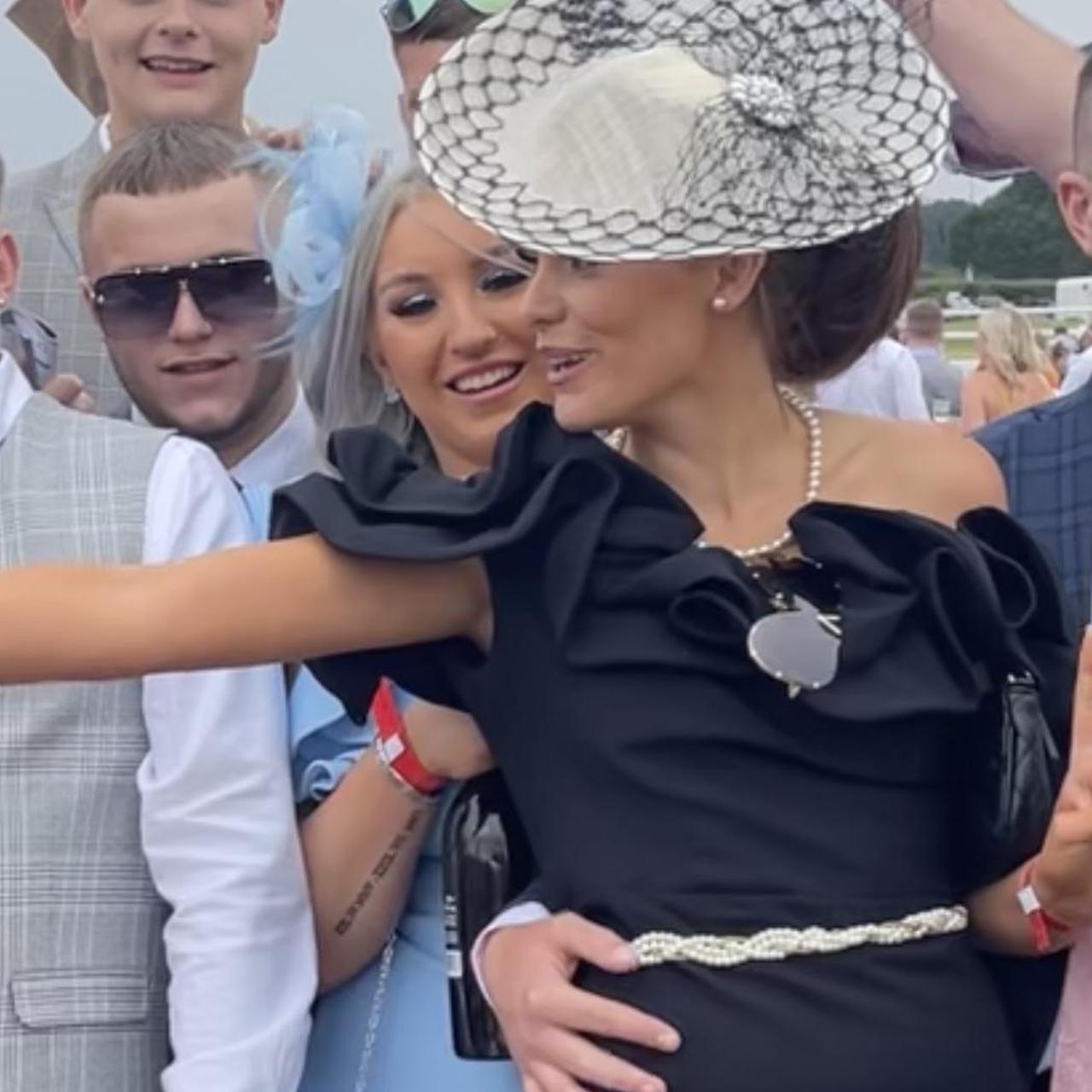 Stunning black ruffle races dress and fascinator - Depop