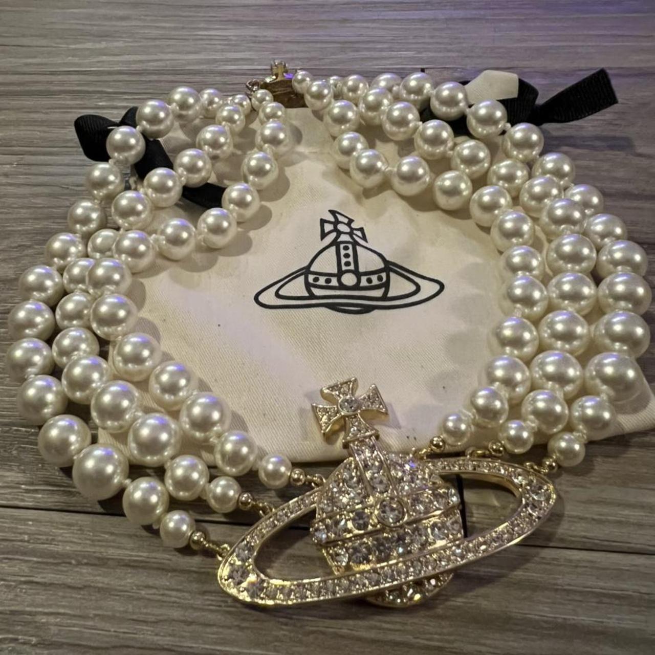 Vivienne Westwood three row pearl BAS choker
