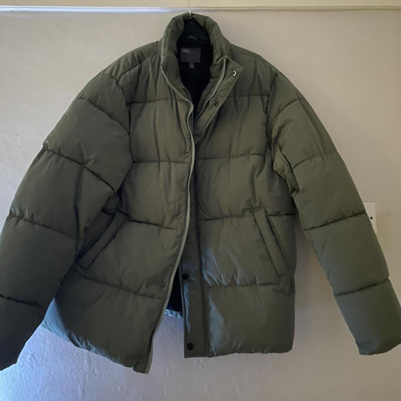 Men’s asos light green puffer jacket super thick and... - Depop