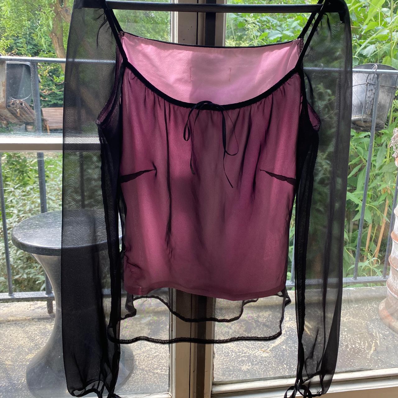 Cool vintage sheer top. Very pretty and stretchy. In... - Depop