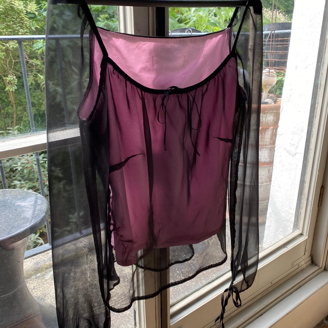 Cool vintage sheer top. Very pretty and stretchy. In... - Depop