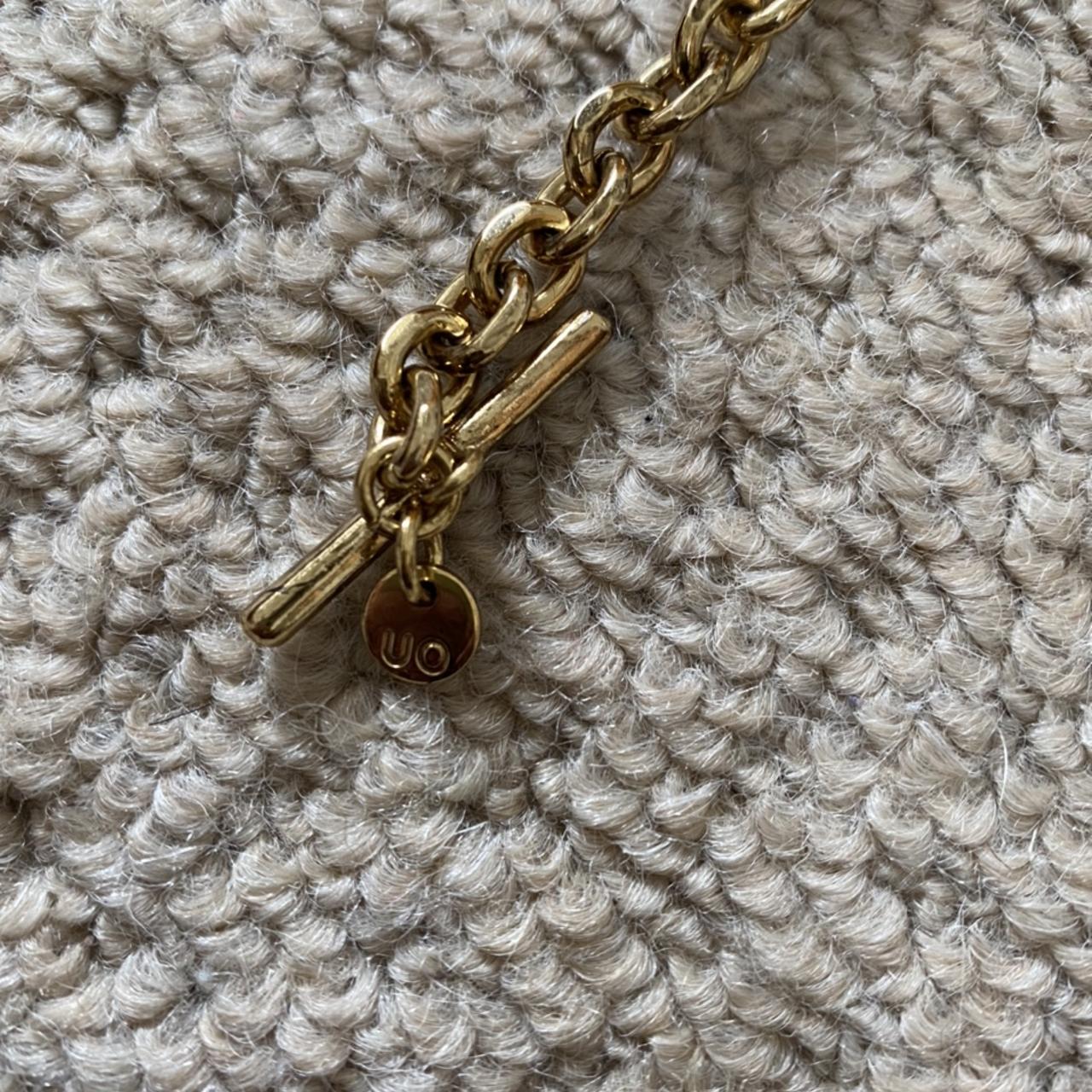Gold chain necklace urban outfitters brand new never... - Depop