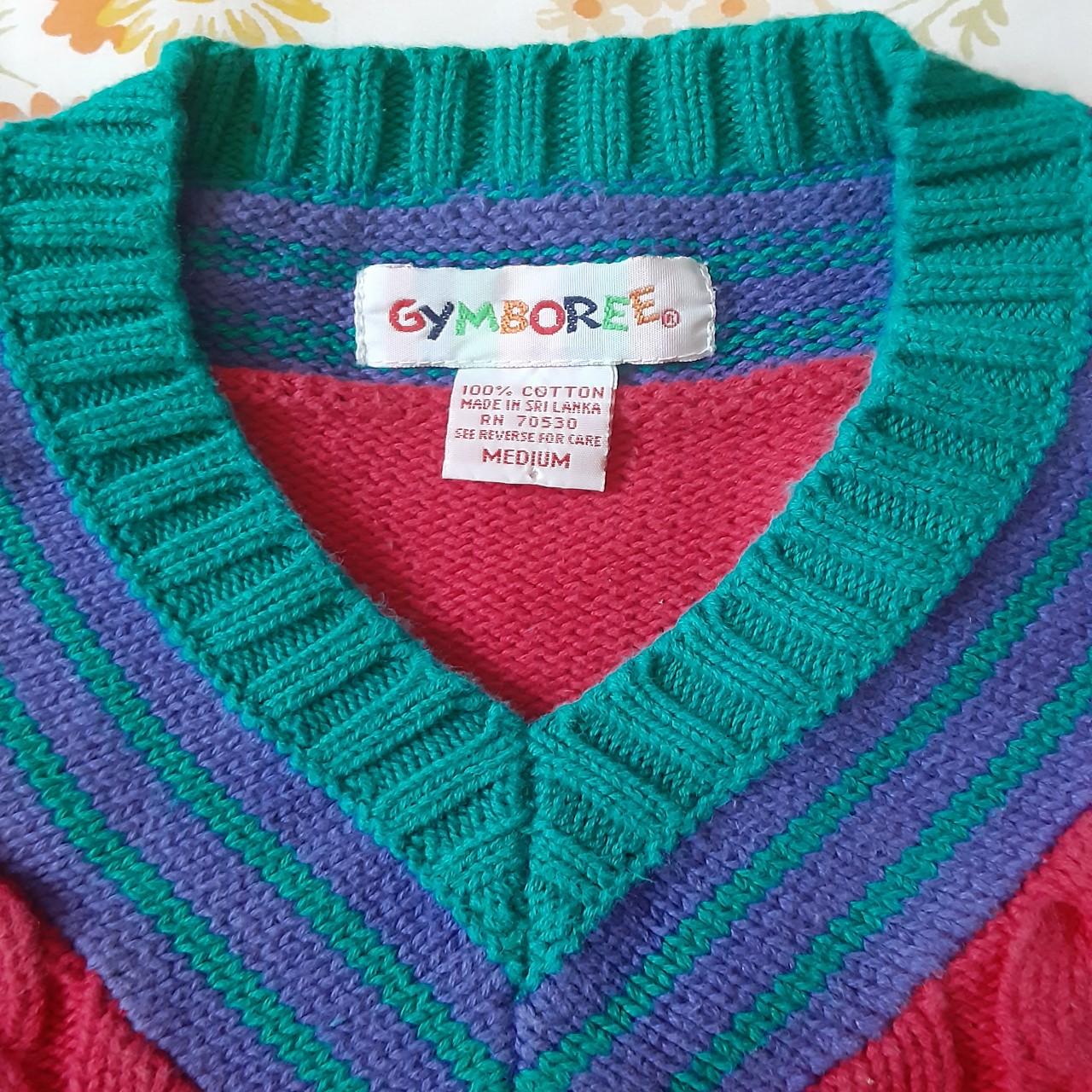 UHHMayzing colorblock 80s/early 90s thick knitted... - Depop