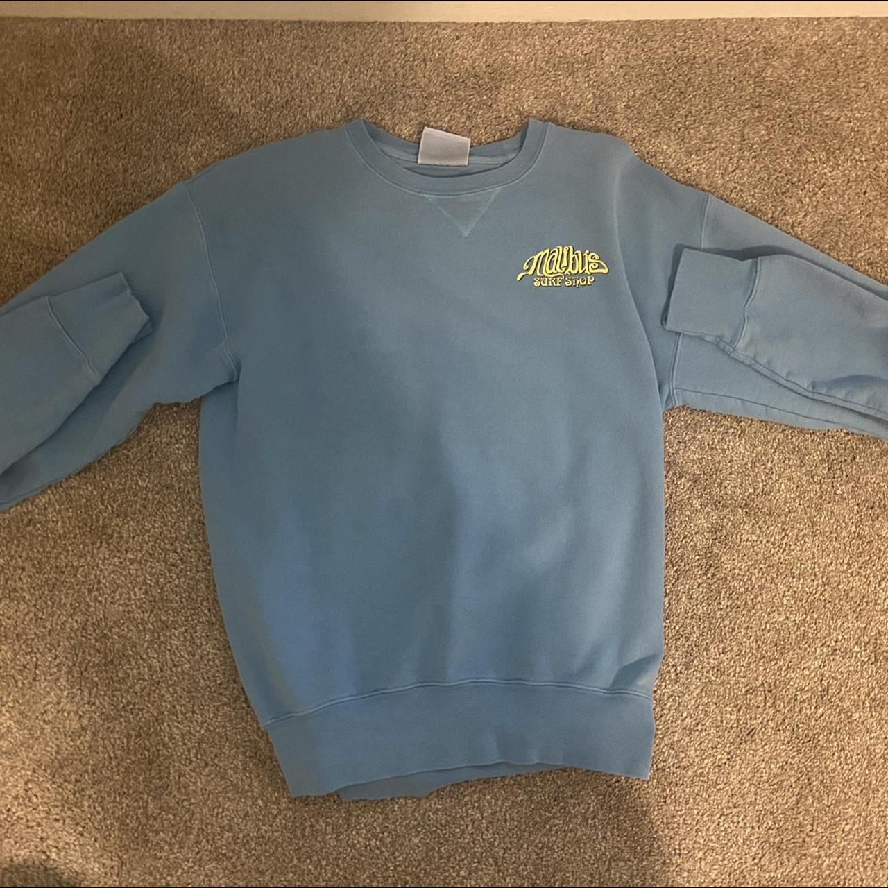 Cute blue comfy crew neck! Purchased at surf shop - Depop