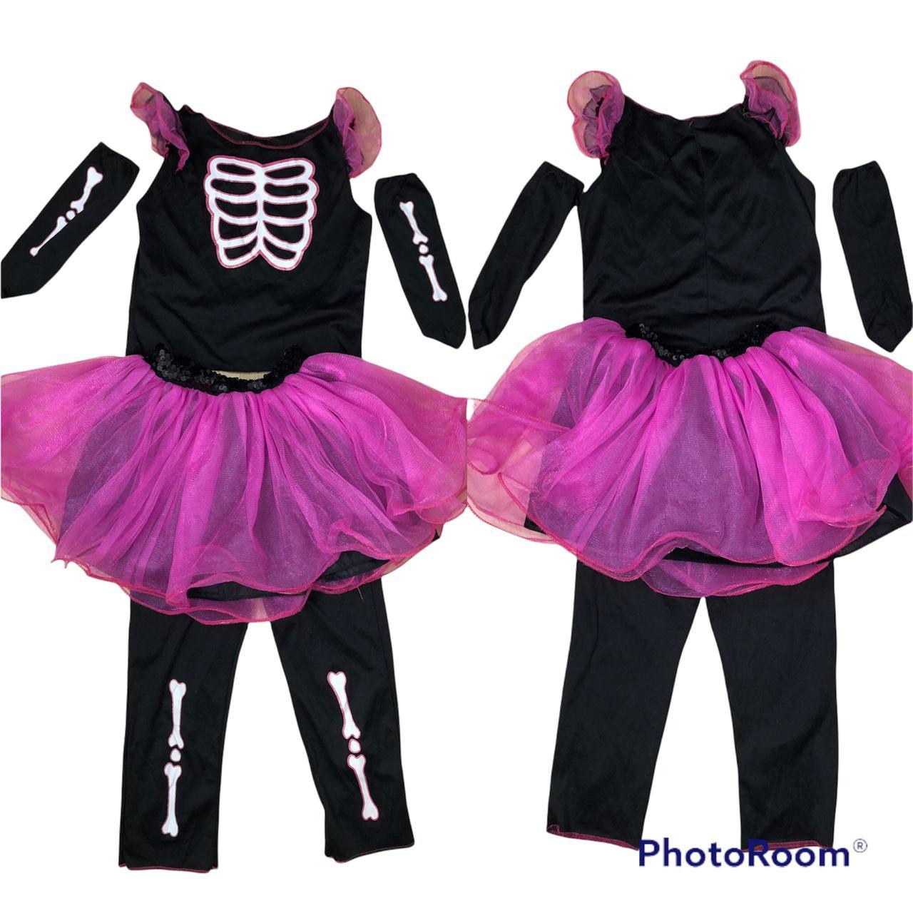 Skeleton Bone Tutu Girls Halloween Costume Medium... - Depop