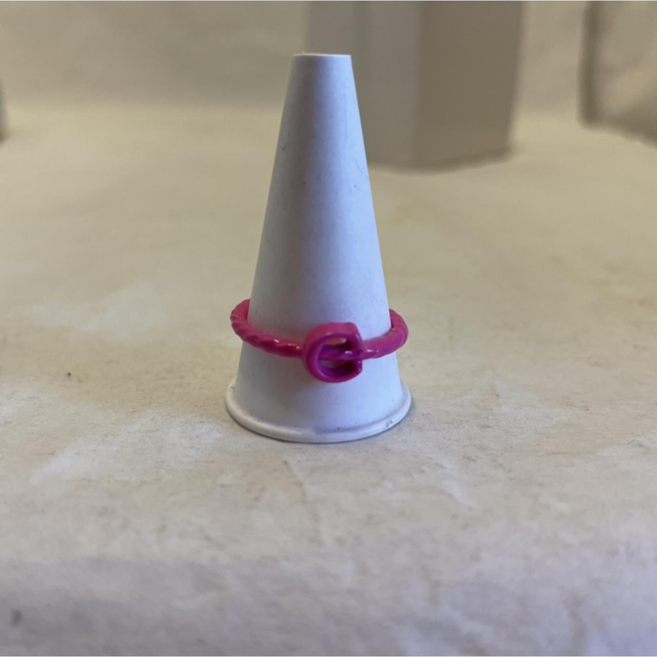 Vintage pink C design ring U.K. size O #ring... - Depop