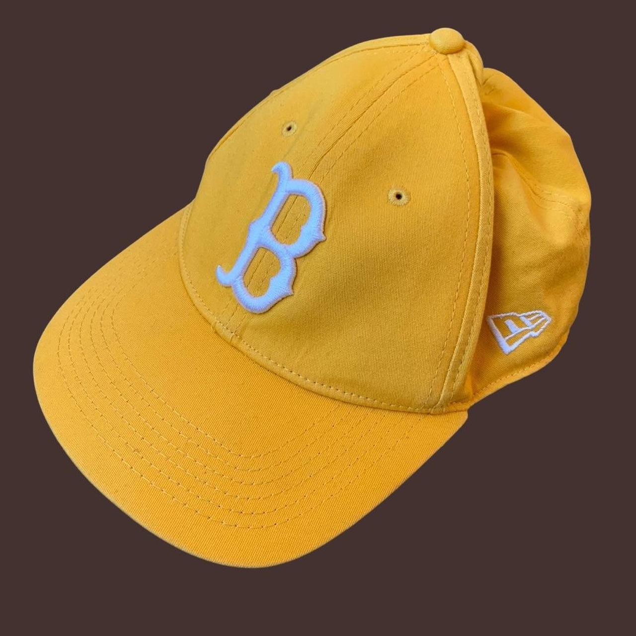 Yellow New Era baseball cap. Details include mid... - Depop