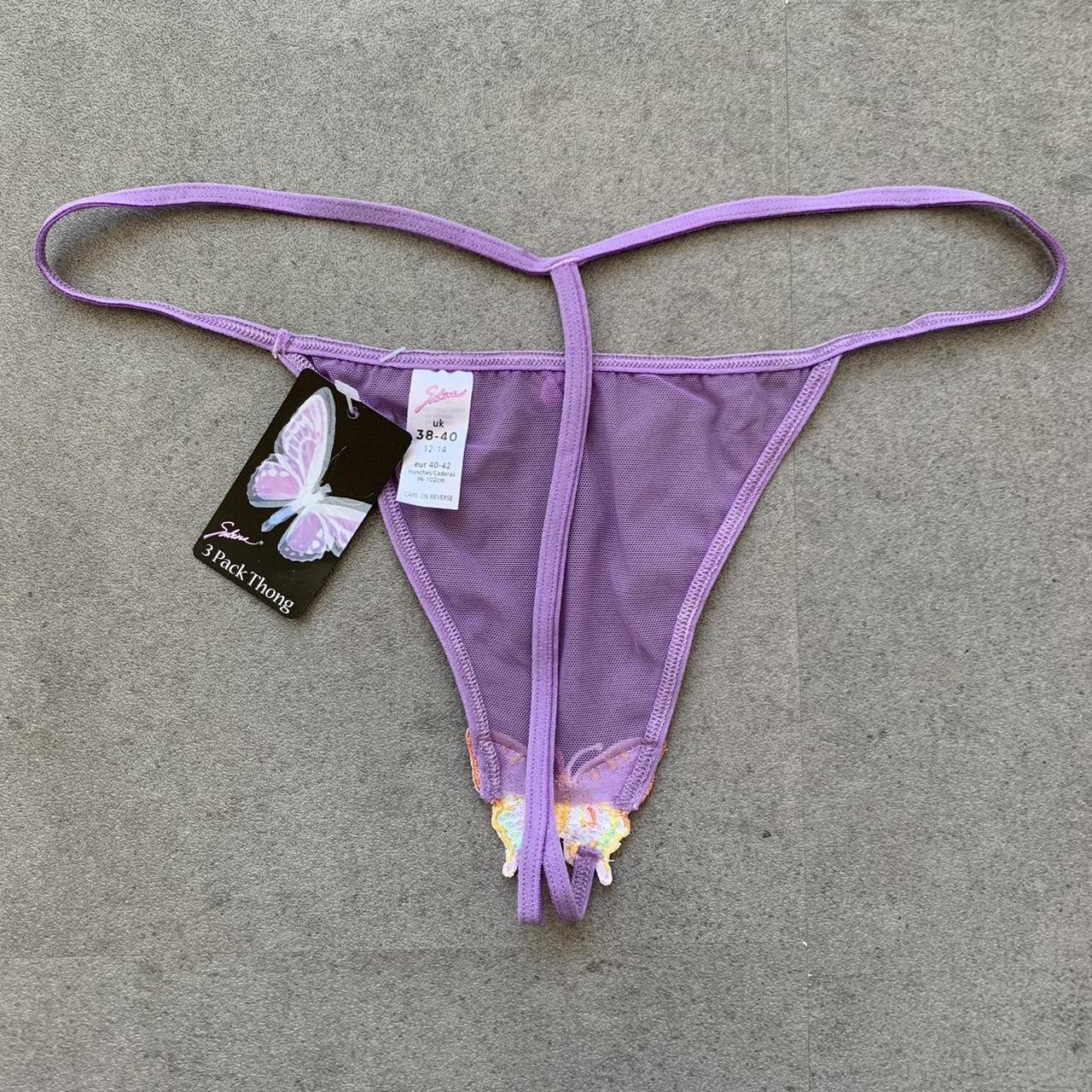 Purple butterfly g-string 🦋 High rise Mesh... - Depop